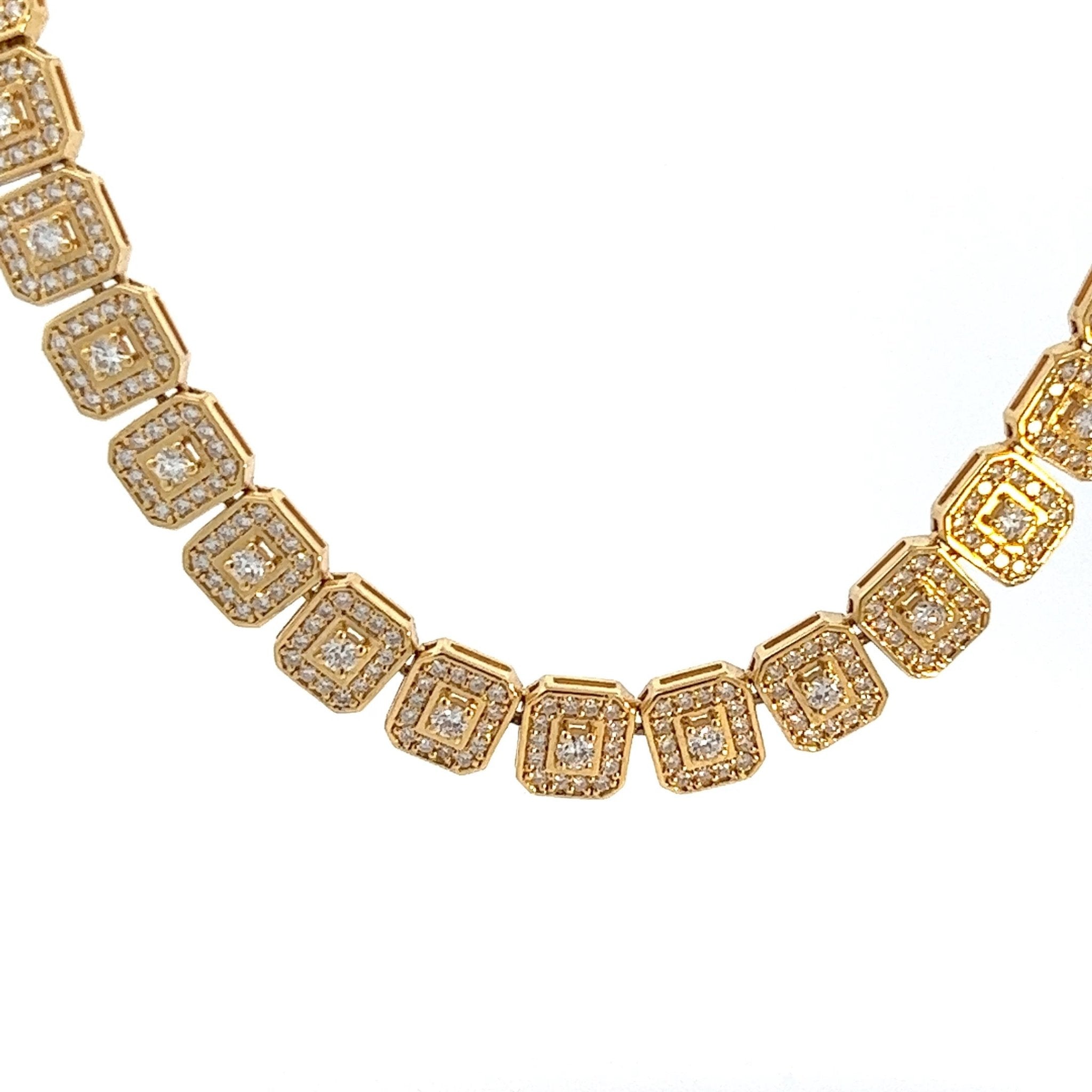 Cuban Link Kette 14 kt 585 Gold 13.68 ct Diamanten